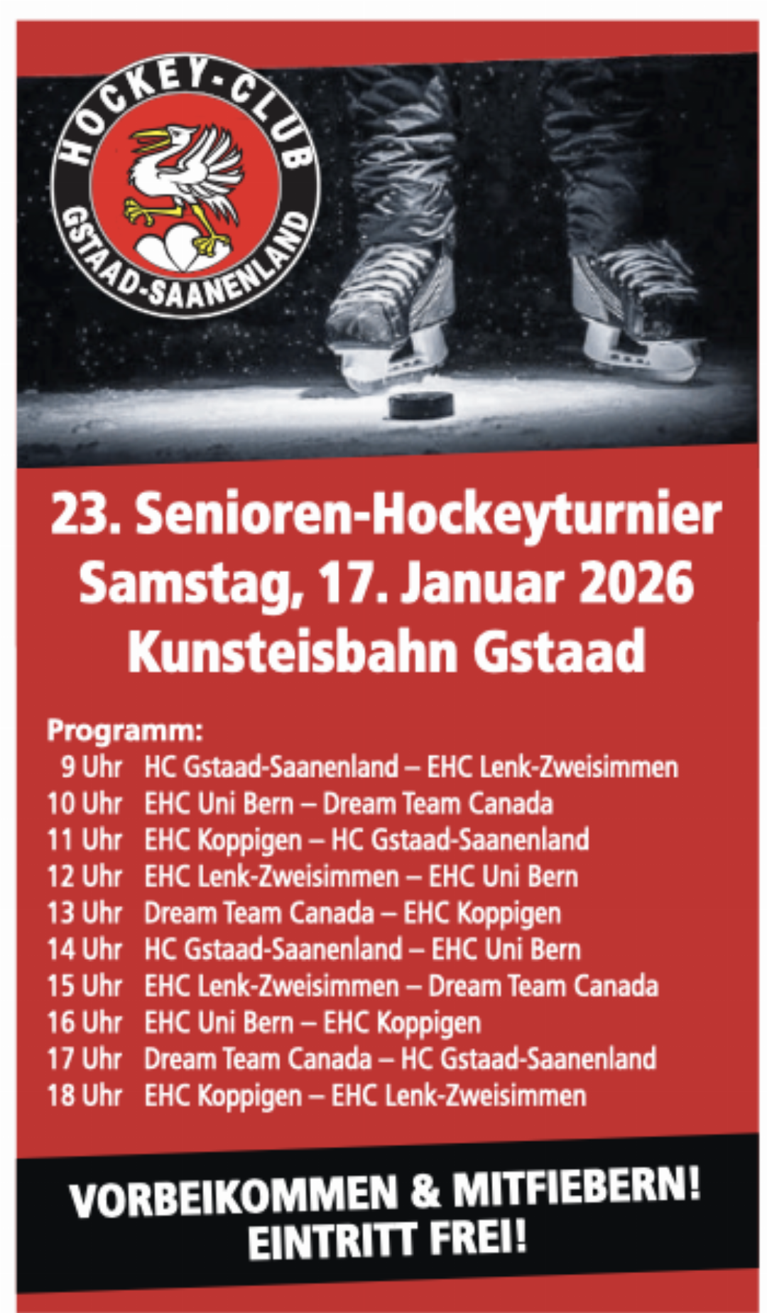 Senior hockey tournament today!